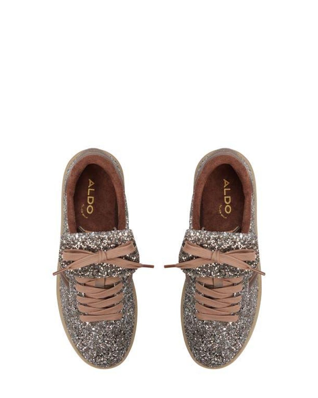 ALDO Itsneaker Glitter Sneaker With Removable Kiltie Flap in Brown | Lyst