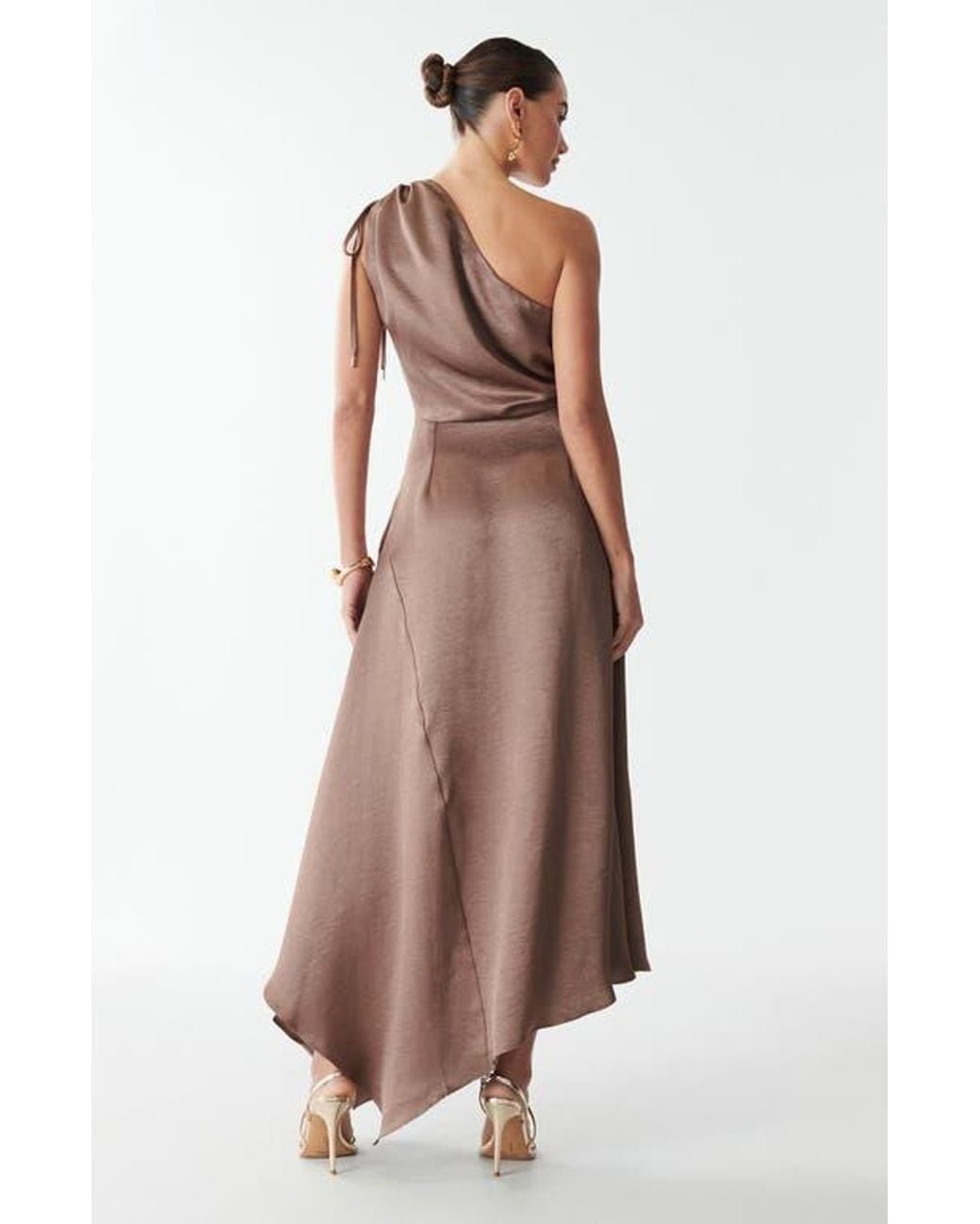 Savel Eleanor Midi Dress in Brown | Lyst
