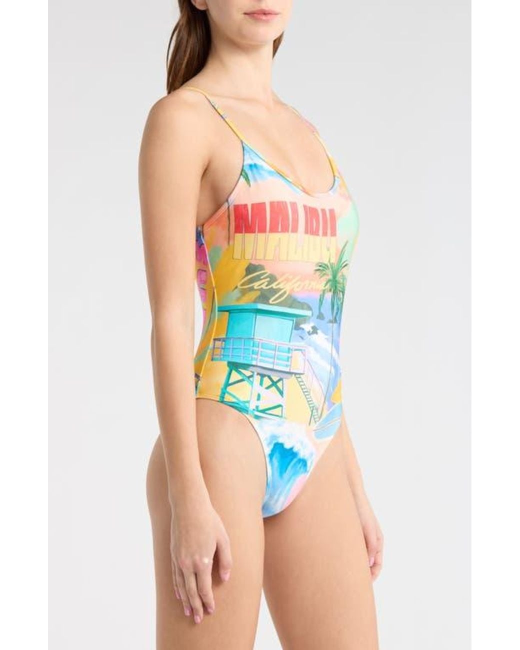 Rip Curl Hotel Malibu Cheeky One-Piece Swimsuit in Blue | Lyst
