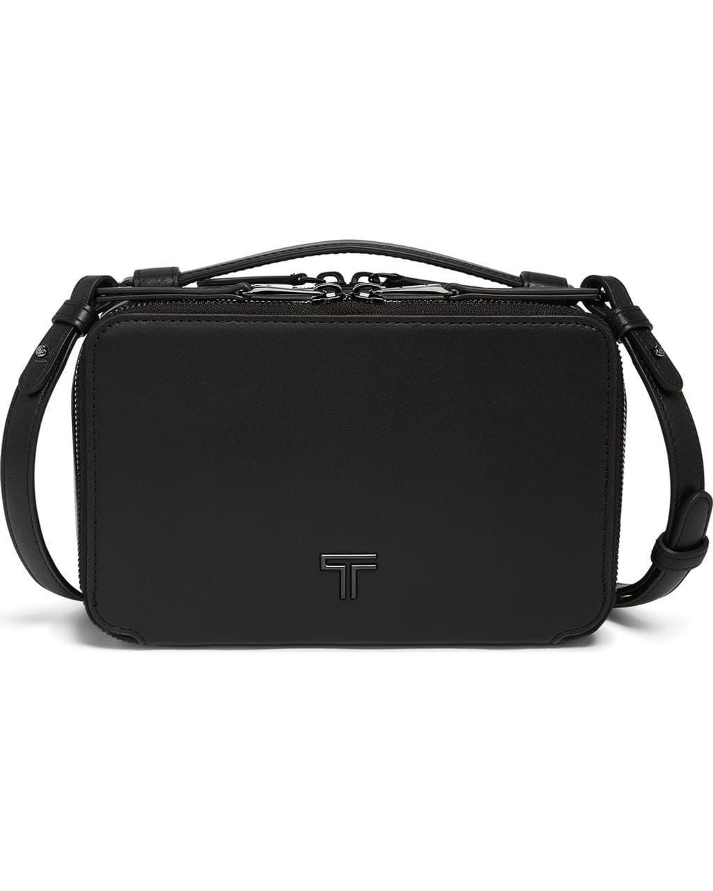 Tumi Myla Leather Crossbody Bag in Black | Lyst