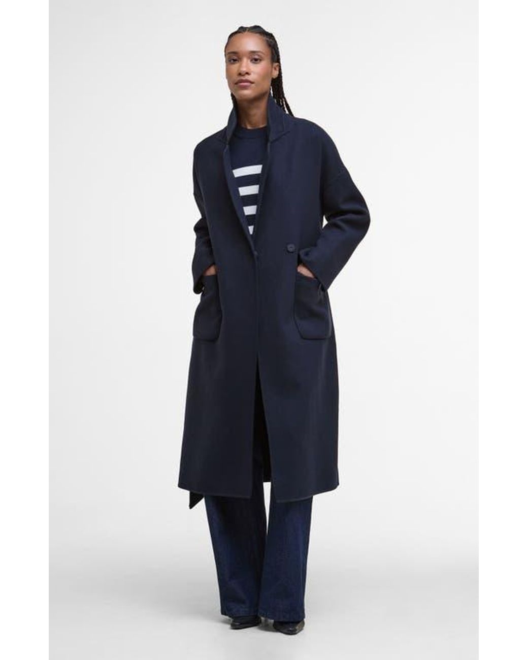 Barbour Rachel Wool Blend Coat in Blue | Lyst