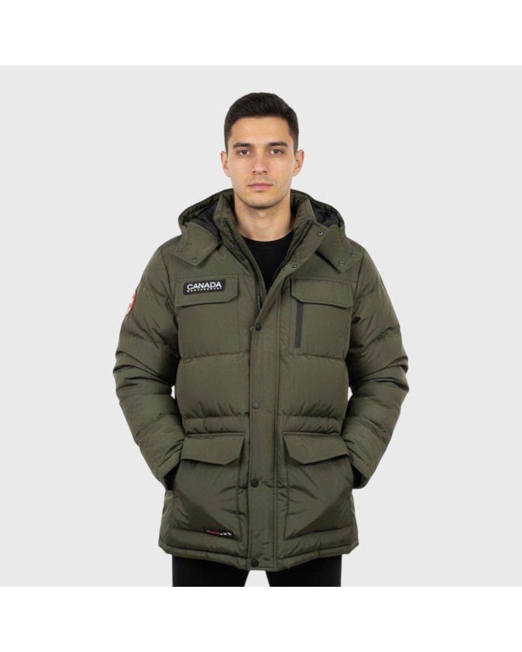 canada weather gear Heavyweight Hooded Puffer Jacket in Green for Men ...