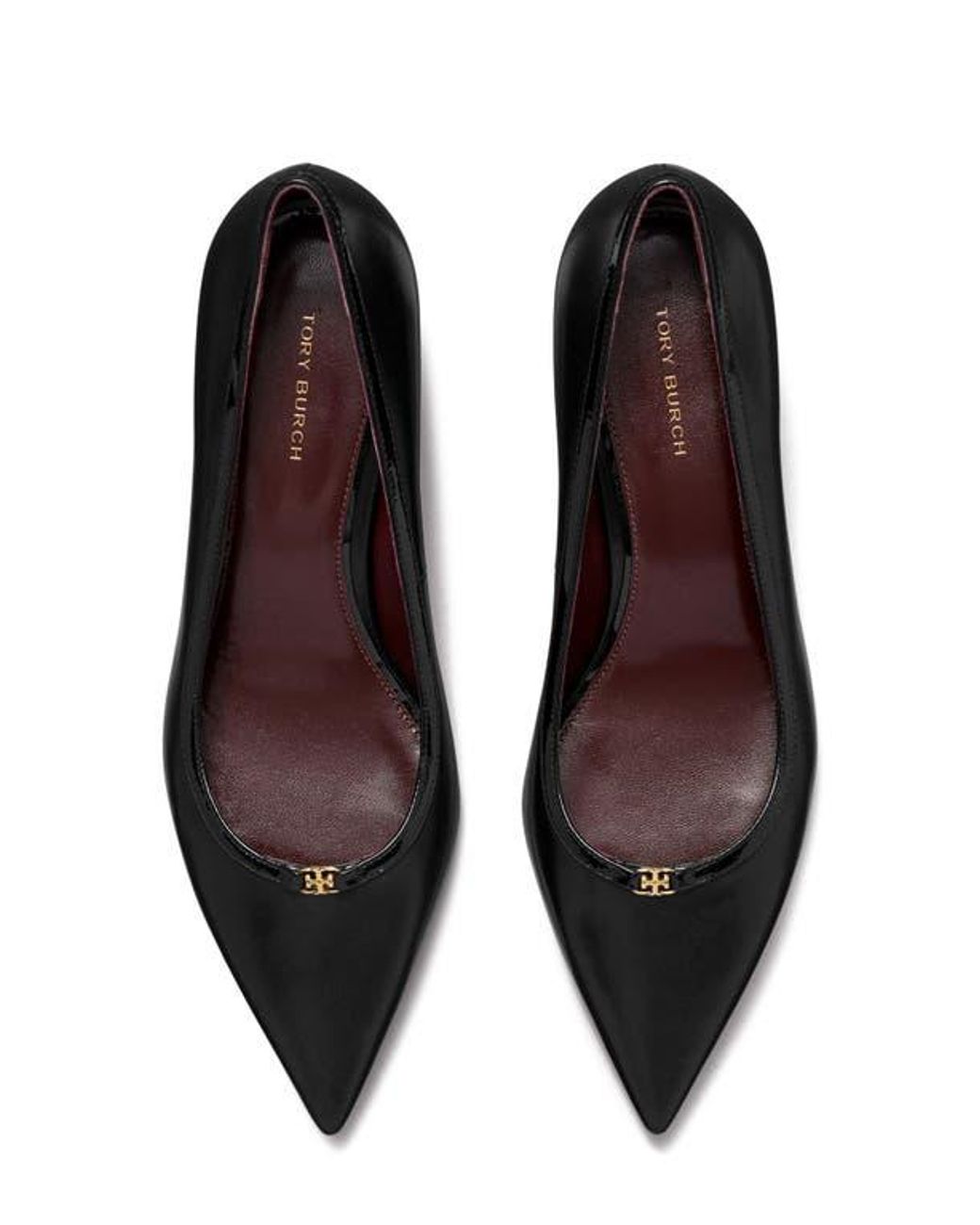 Tory Burch Double T Buckle Kitten Heel Pump in Black | Lyst
