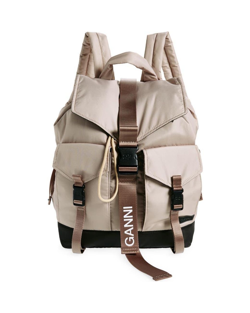 Ganni Recycled Polyester Tech Backpack in Brown | Lyst