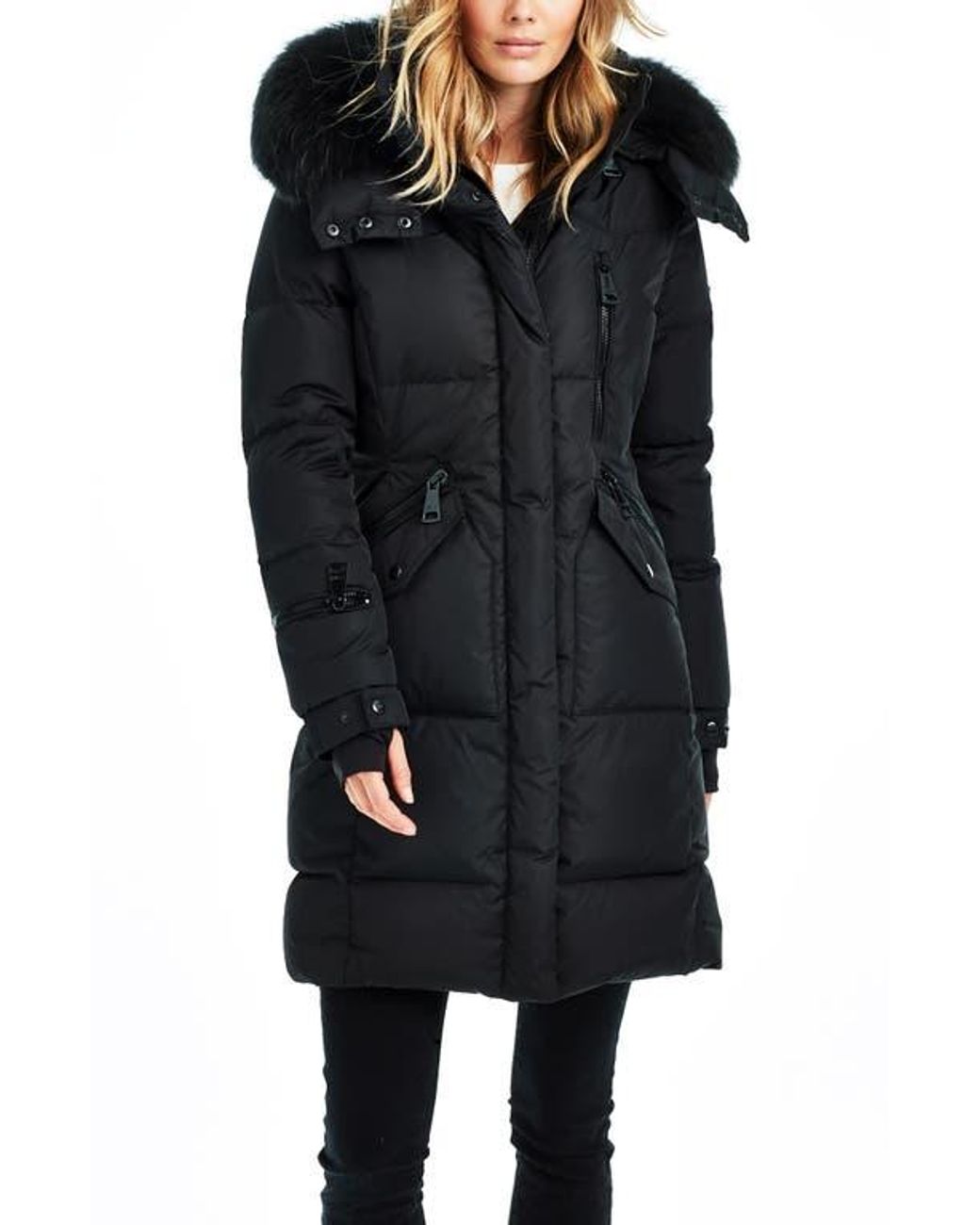 Sam. Luxe Highway Down Puffer Jacket With Genuine Shearling Trim in ...
