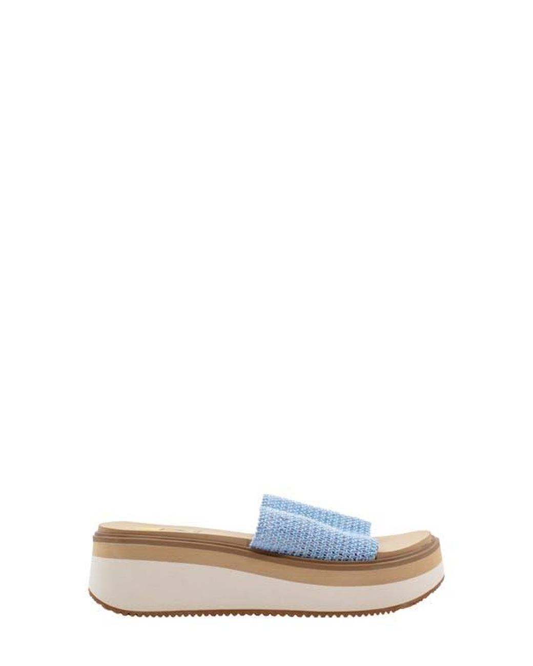 Volatile Portobello Platform Wedge Sandal in Blue | Lyst