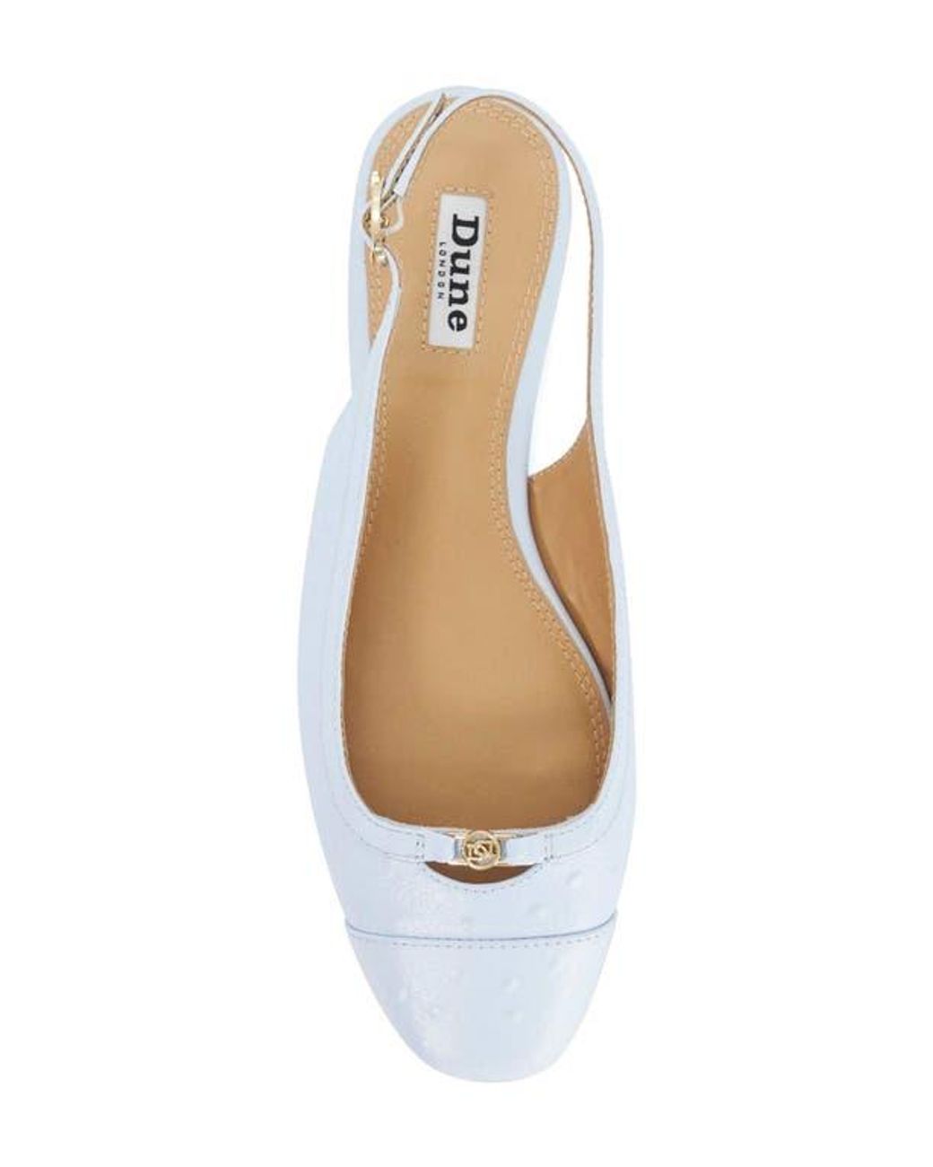 Dune Hanna Slingback Cap Toe Flat in White | Lyst