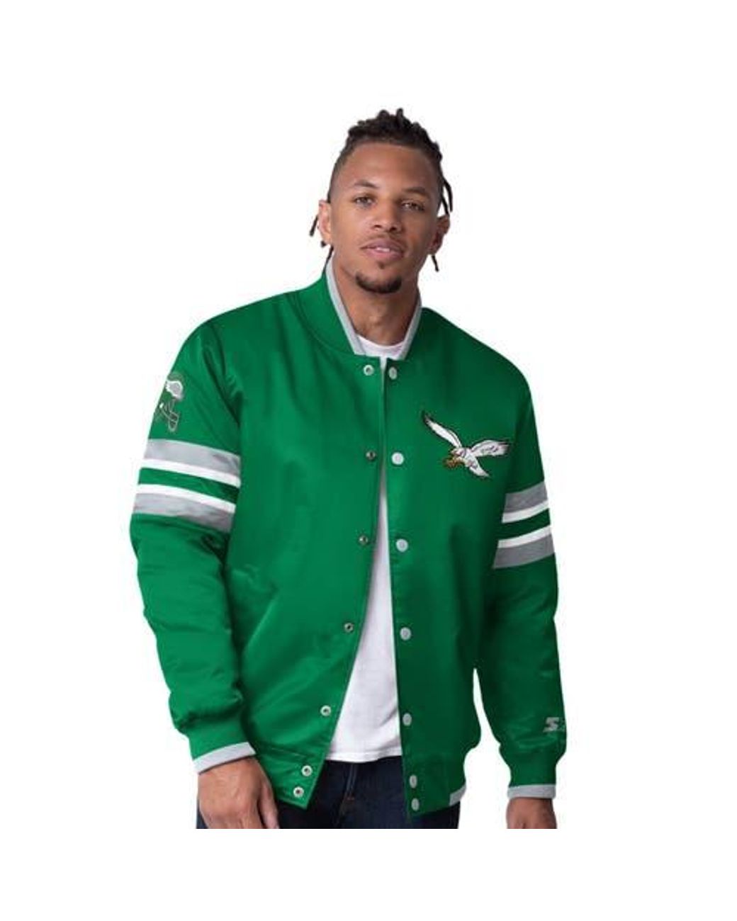 Starter Philadelphia Eagles Vintage Logo Scout I Full-Snap Varsity ...