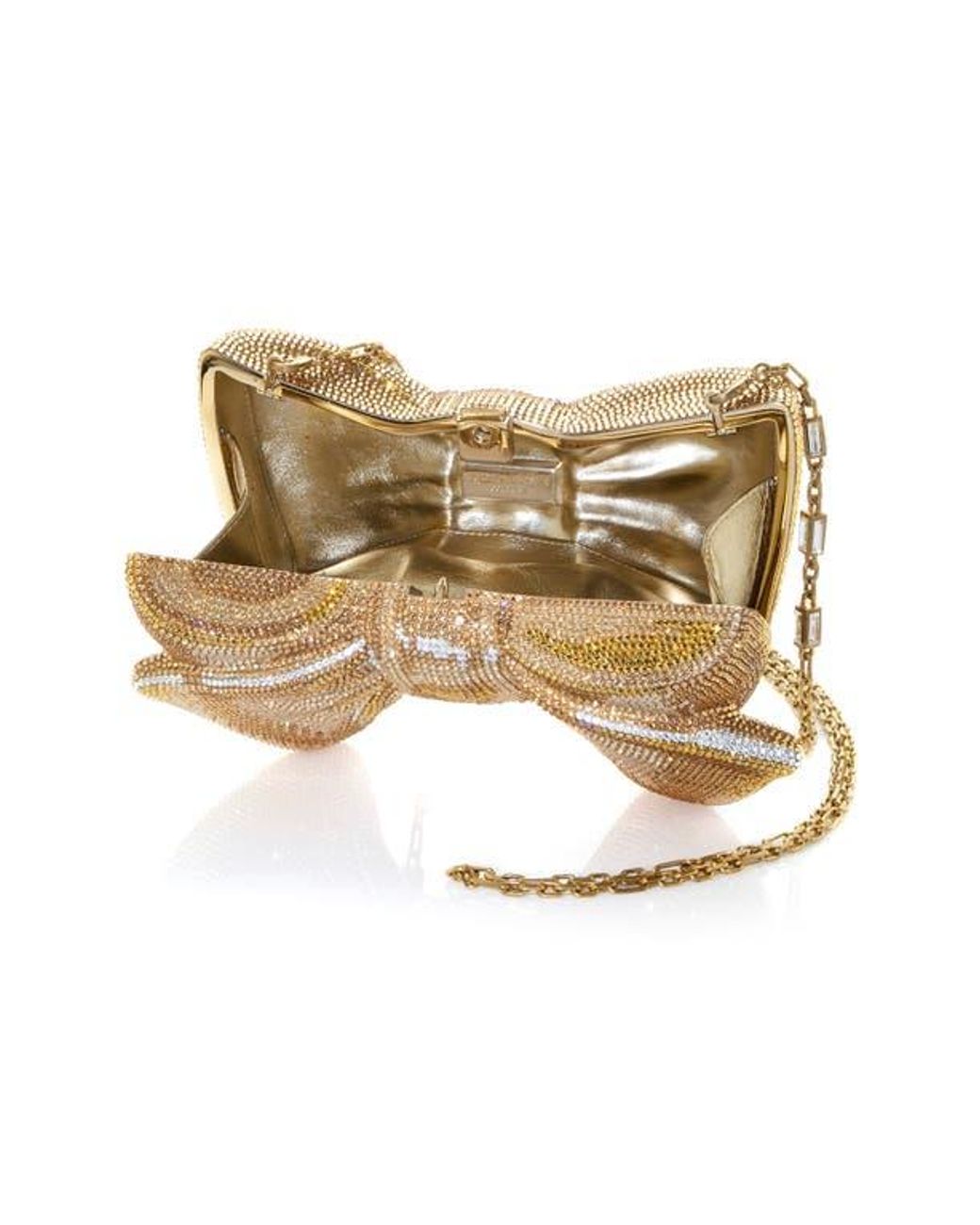 Judith Leiber Bow Clutch in Natural | Lyst