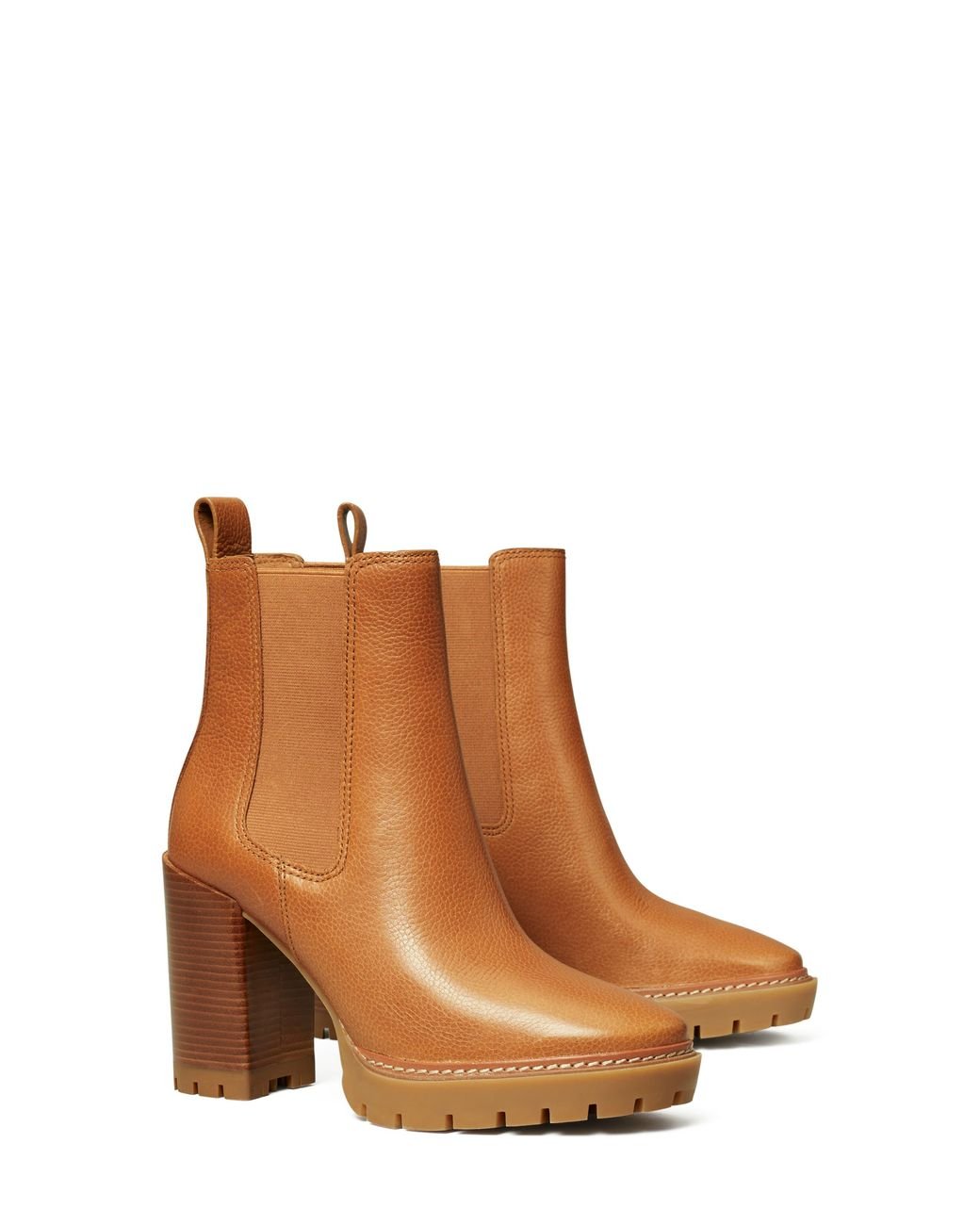 Tory Burch Chelsea 70mm Lug Bootie in Brown | Lyst