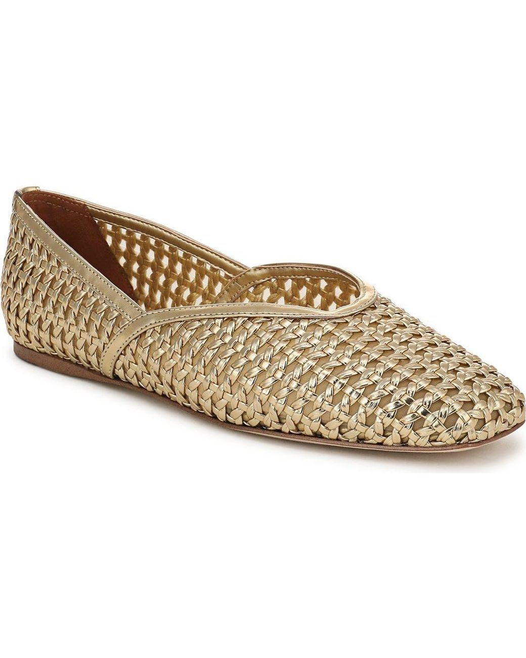 Sarto Flexa Square Toe Mesh Flat in Natural | Lyst