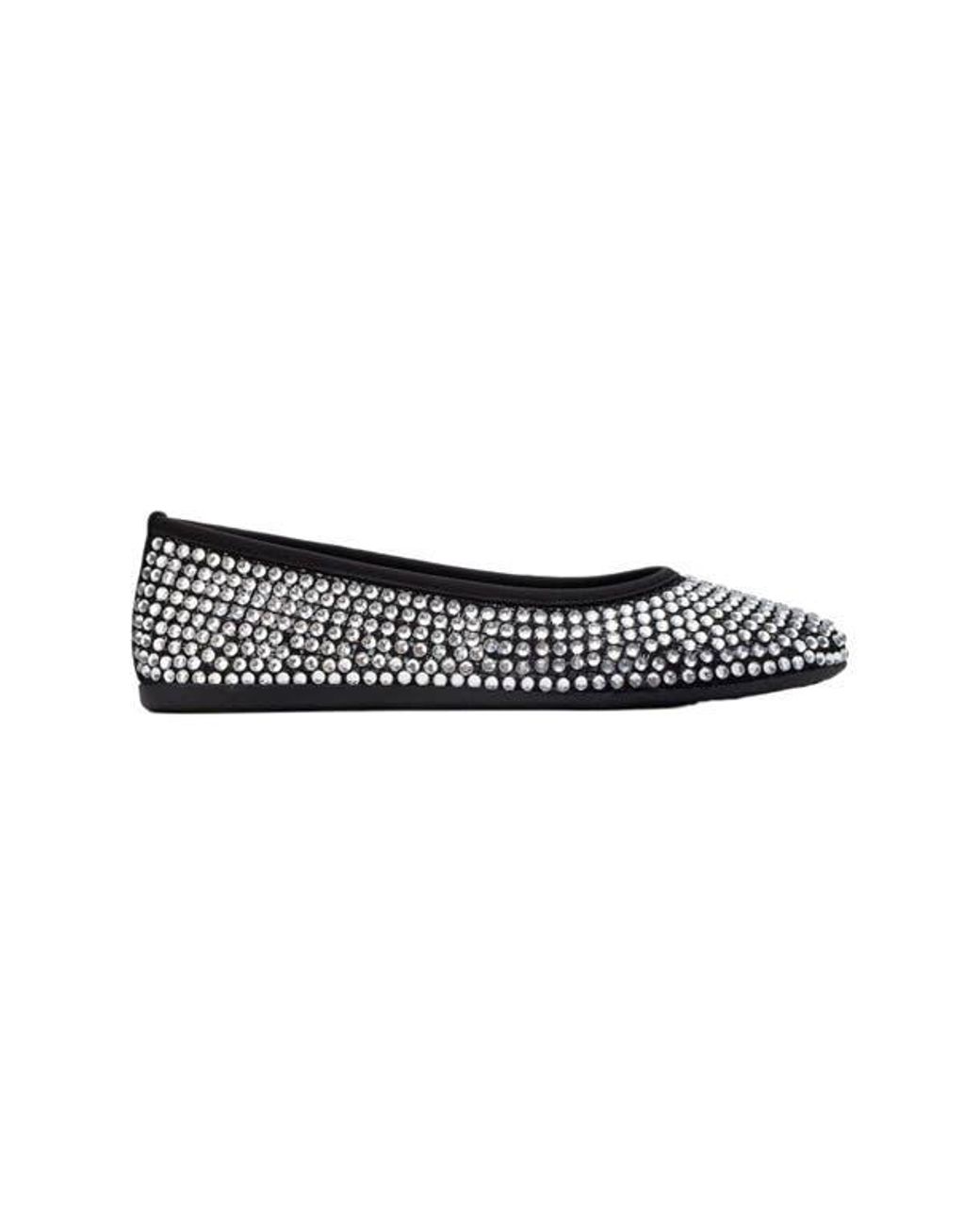 Prologue Shoes Runway Mesh Embellished Ballet Flat in Black | Lyst