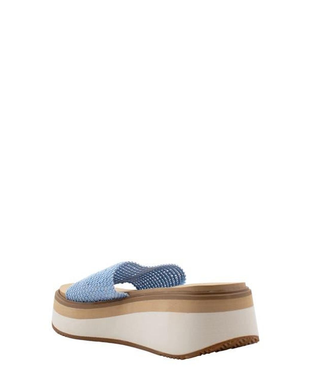 Volatile Portobello Platform Wedge Sandal in Blue | Lyst