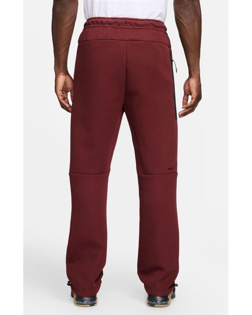Nike Tech Fleece Open Hem Sweatpants in Red for Men | Lyst