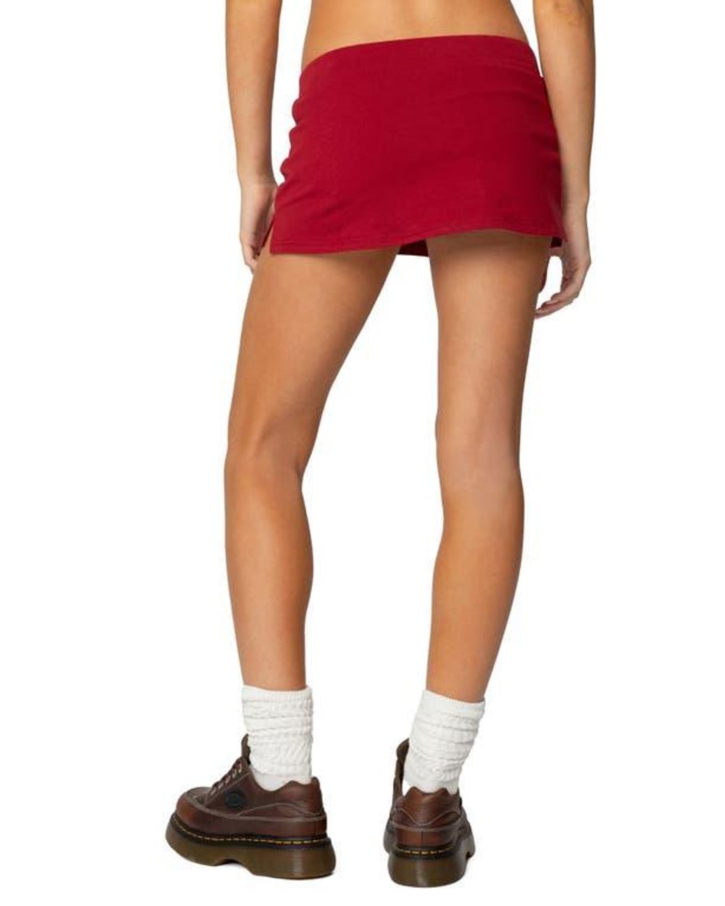 Edikted Bayside Stretch Cotton Micro Skort in Red | Lyst