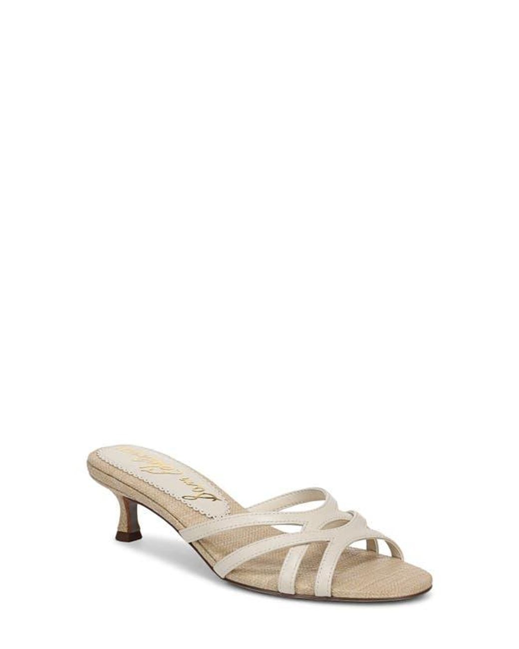 Sam Edelman Camille Kitten Heel Sandal in White | Lyst