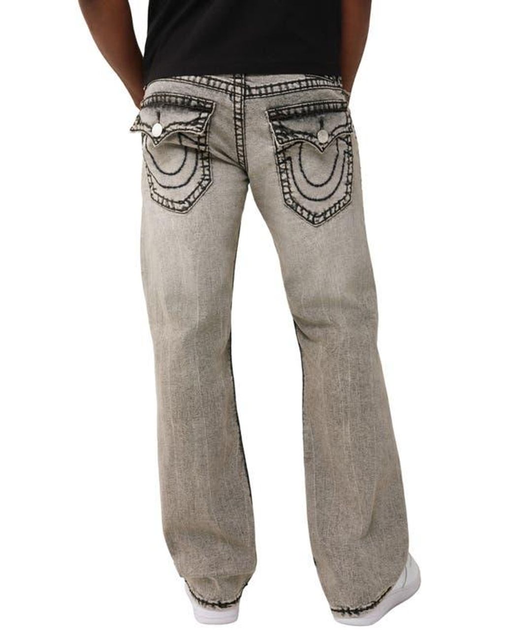 TRUE RELIGION Billy Super T Flap Bootcut Jeans in Black for Men | Lyst