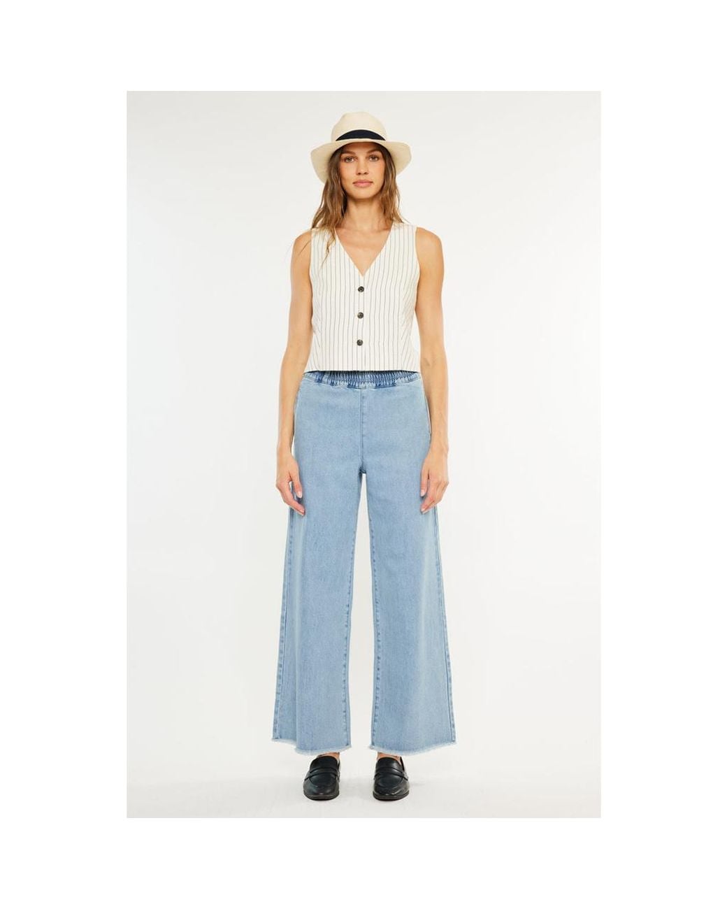 Kancan Dia Ultra High Rise Wide Leg Jeans in Blue | Lyst