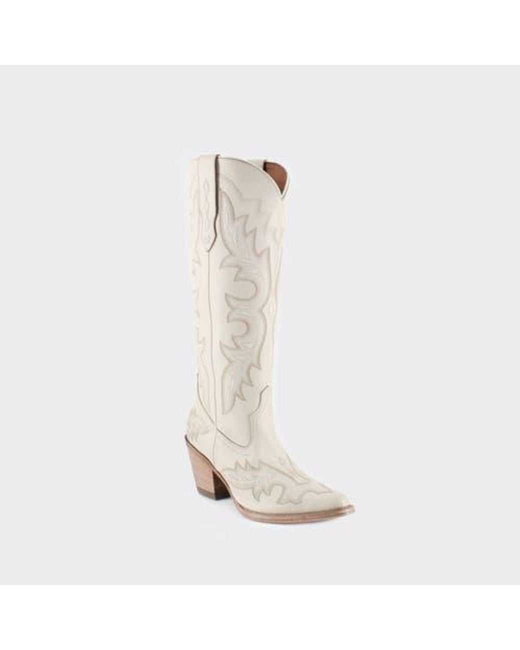 Buck & Brana Samira Leather Boots in White | Lyst