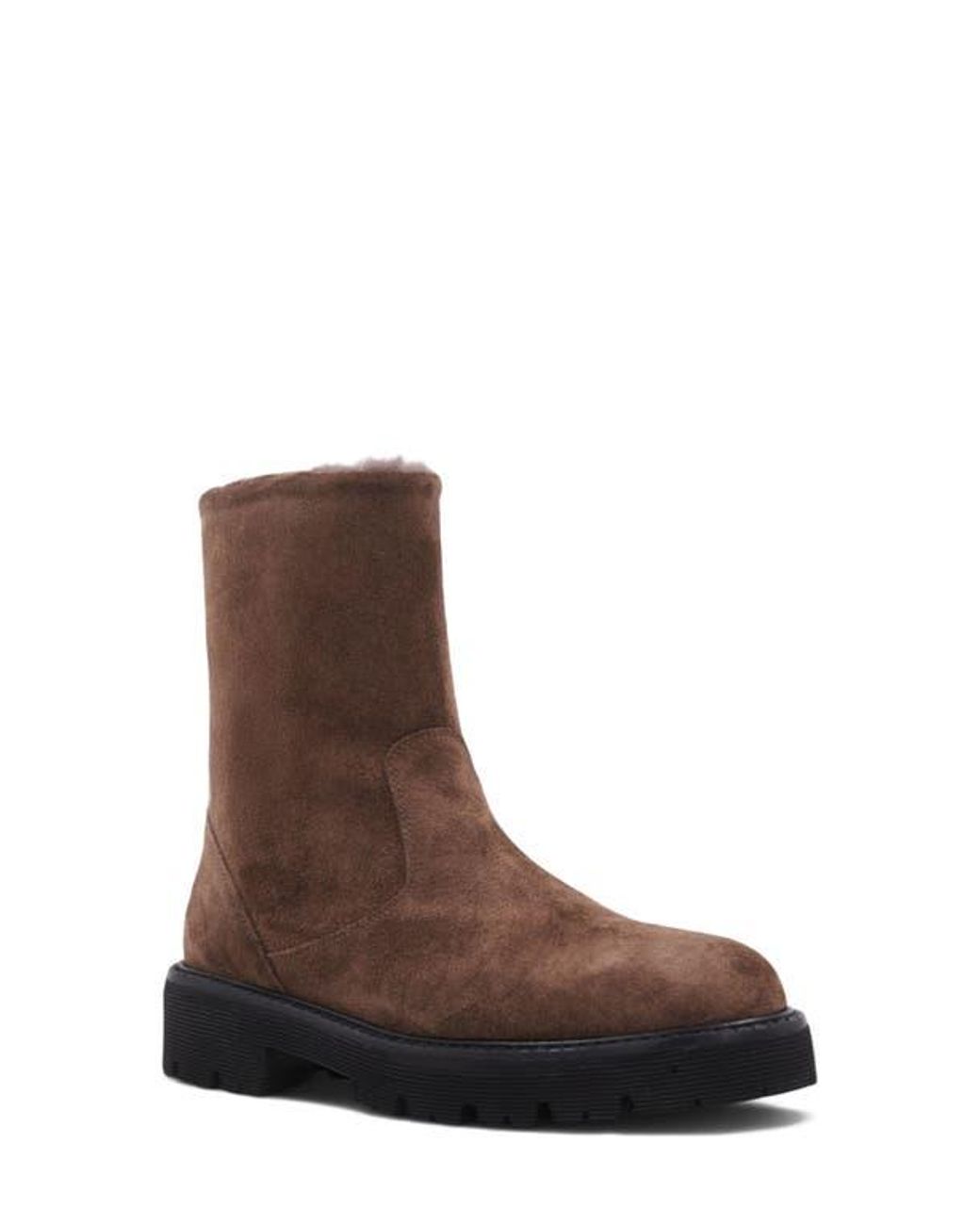 Aquatalia Eloise Genuine Shearling Lined Weatherproof Bootie in Brown ...