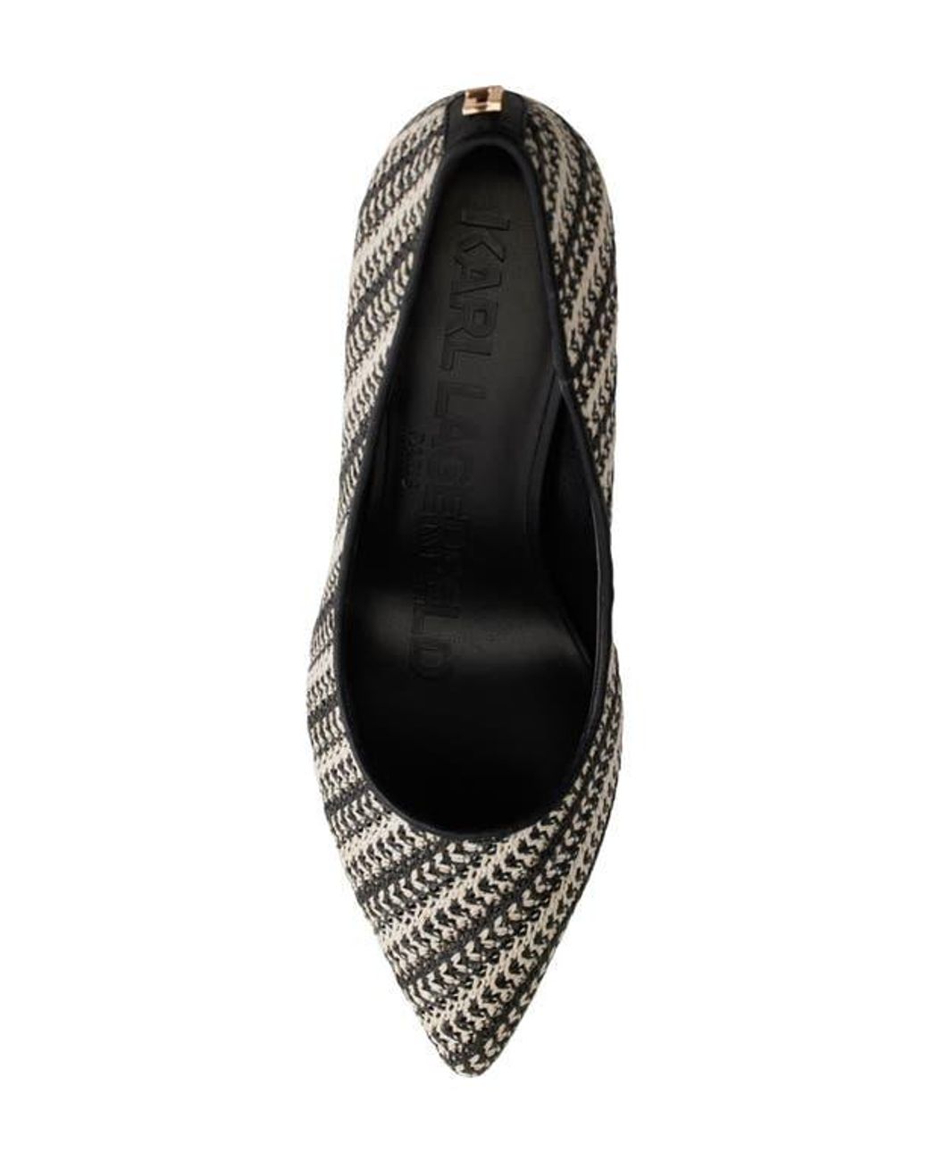 KARL LAGERFELD Royale Pointed Toe Pump in Black | Lyst