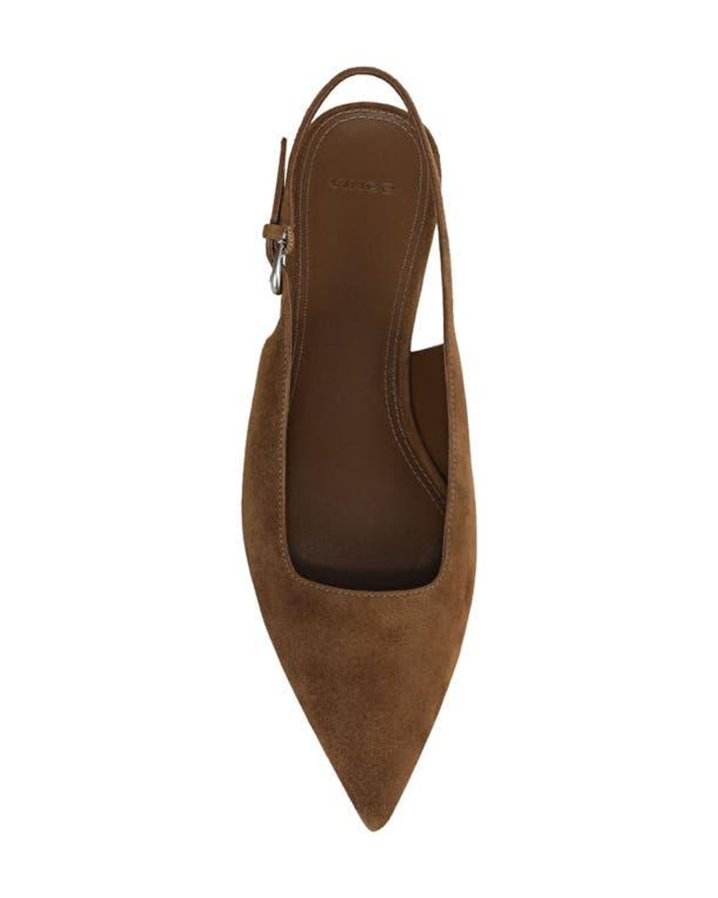 Vince Gracy Pointed Toe Slingback Flat in Brown | Lyst