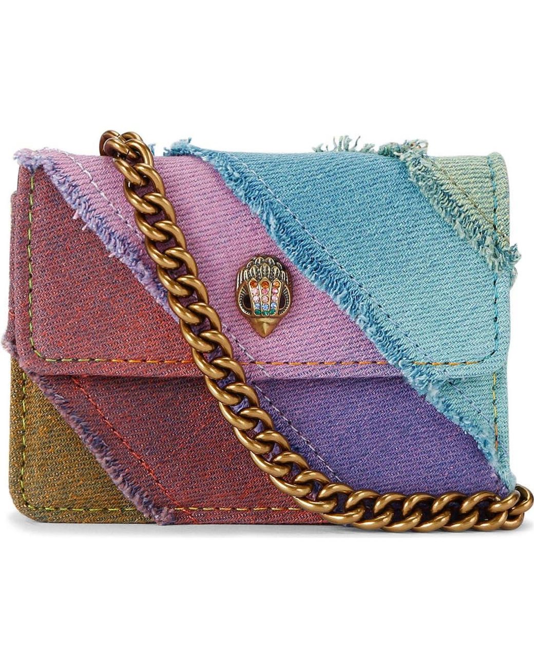 Kurt Geiger Micro Kensington Denim Crossbody Bag in Blue | Lyst