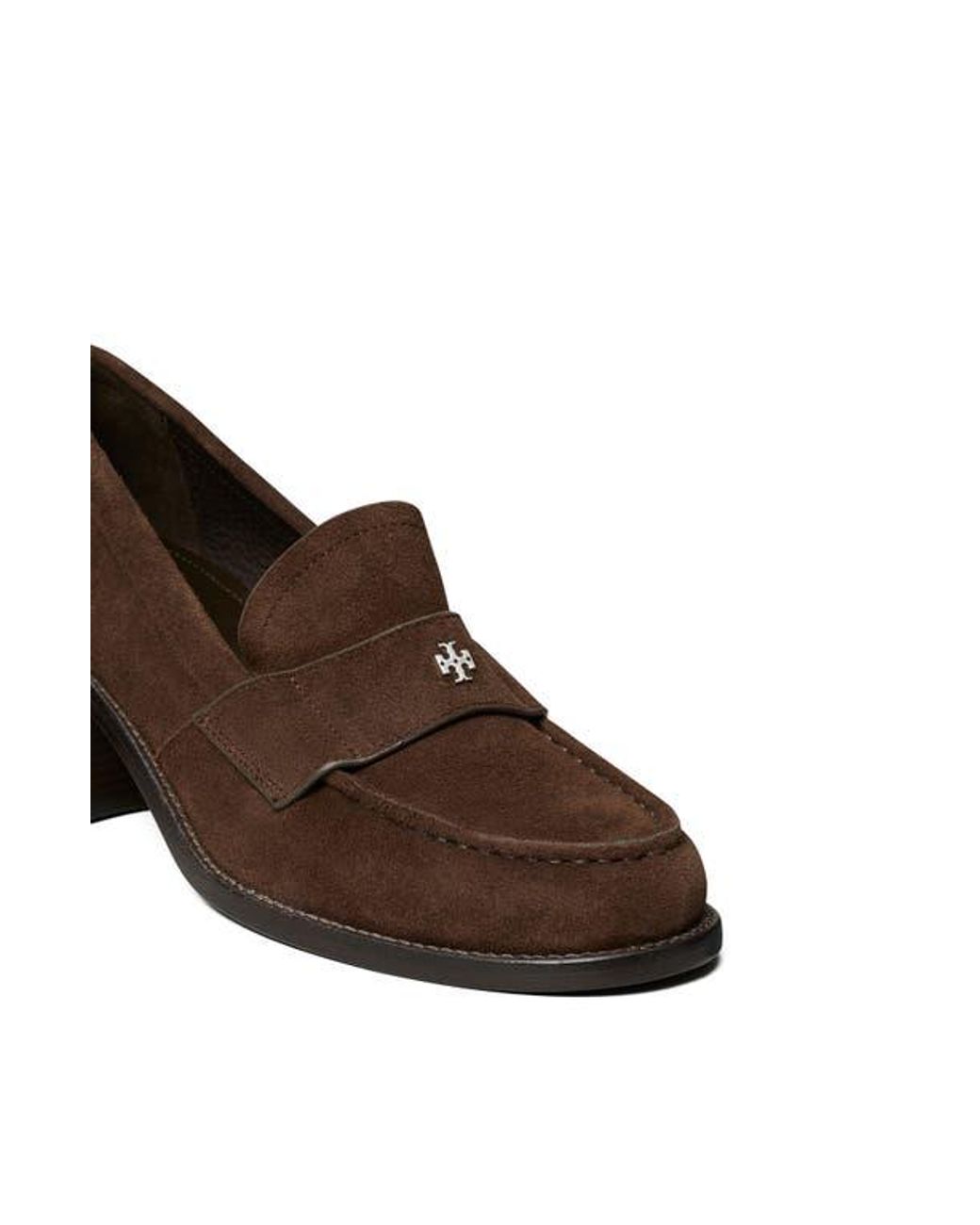 Tory Burch Double T Logo Loafer Pump in Brown | Lyst