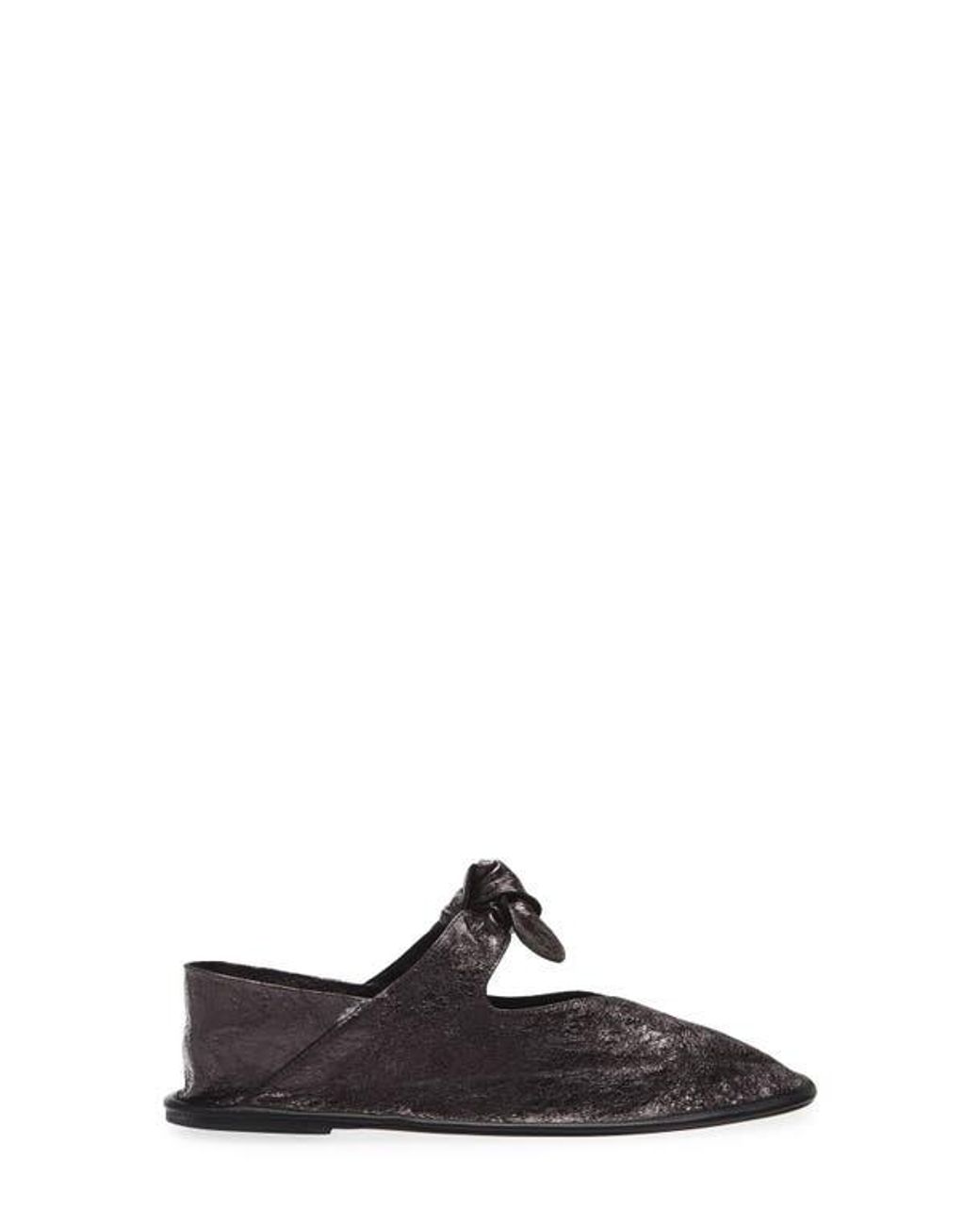 Hereu Llasada Crinkled Square Toe Flat in Black | Lyst