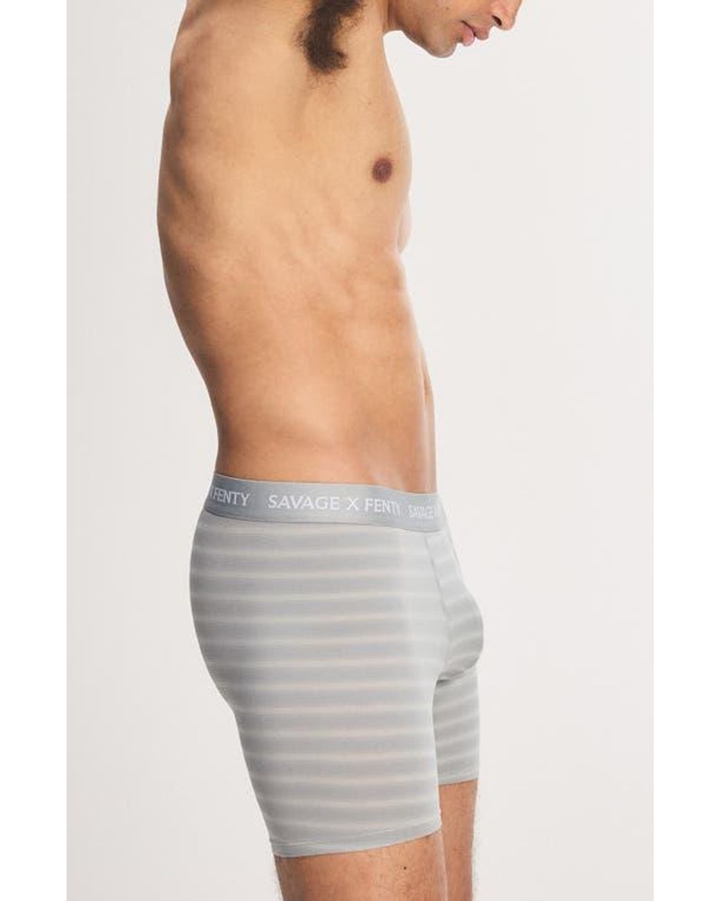 Savage x Fenty Sheer Line Boxer Briefs in Gray for Men | Lyst
