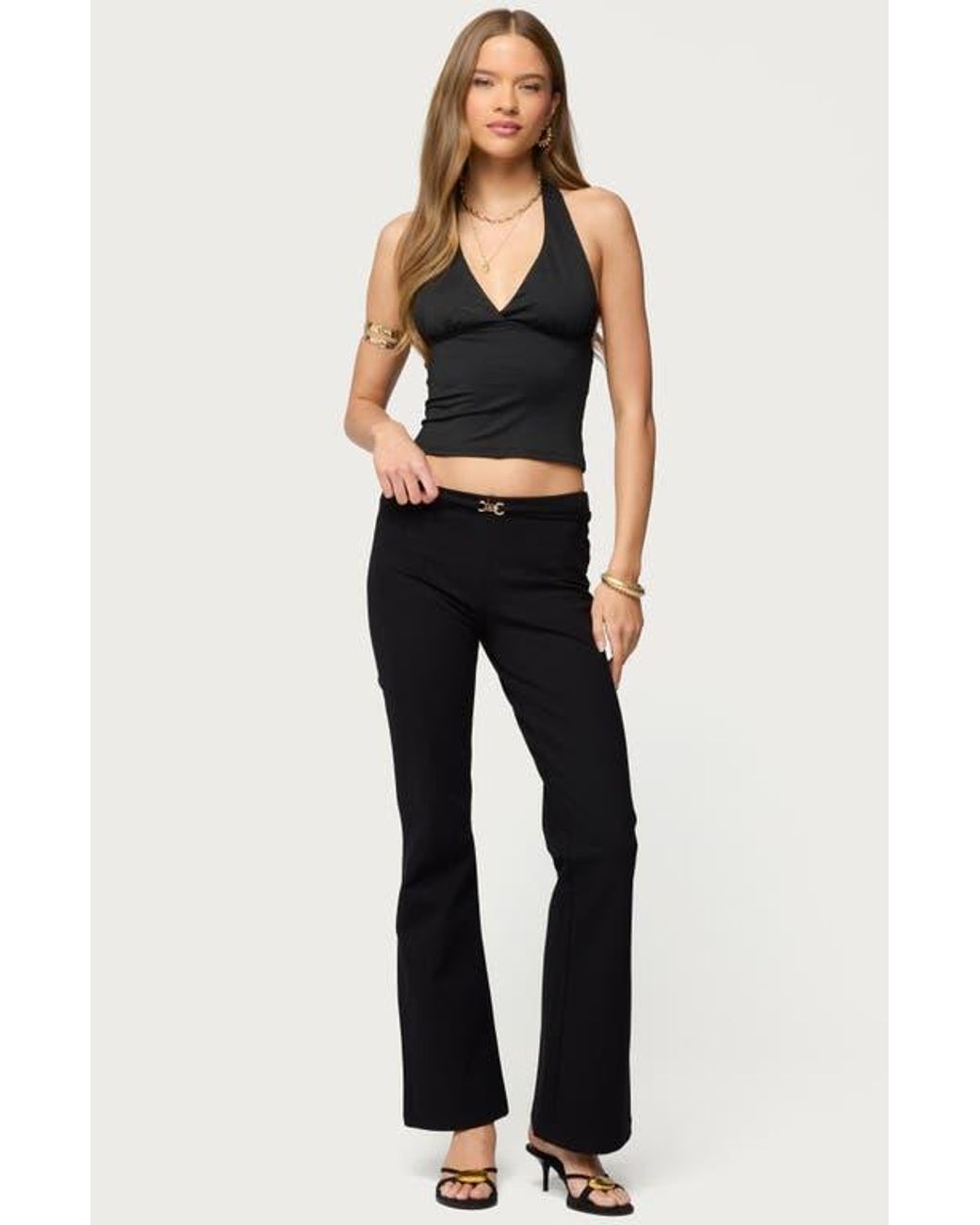 Edikted Phia Halter Top in Black | Lyst
