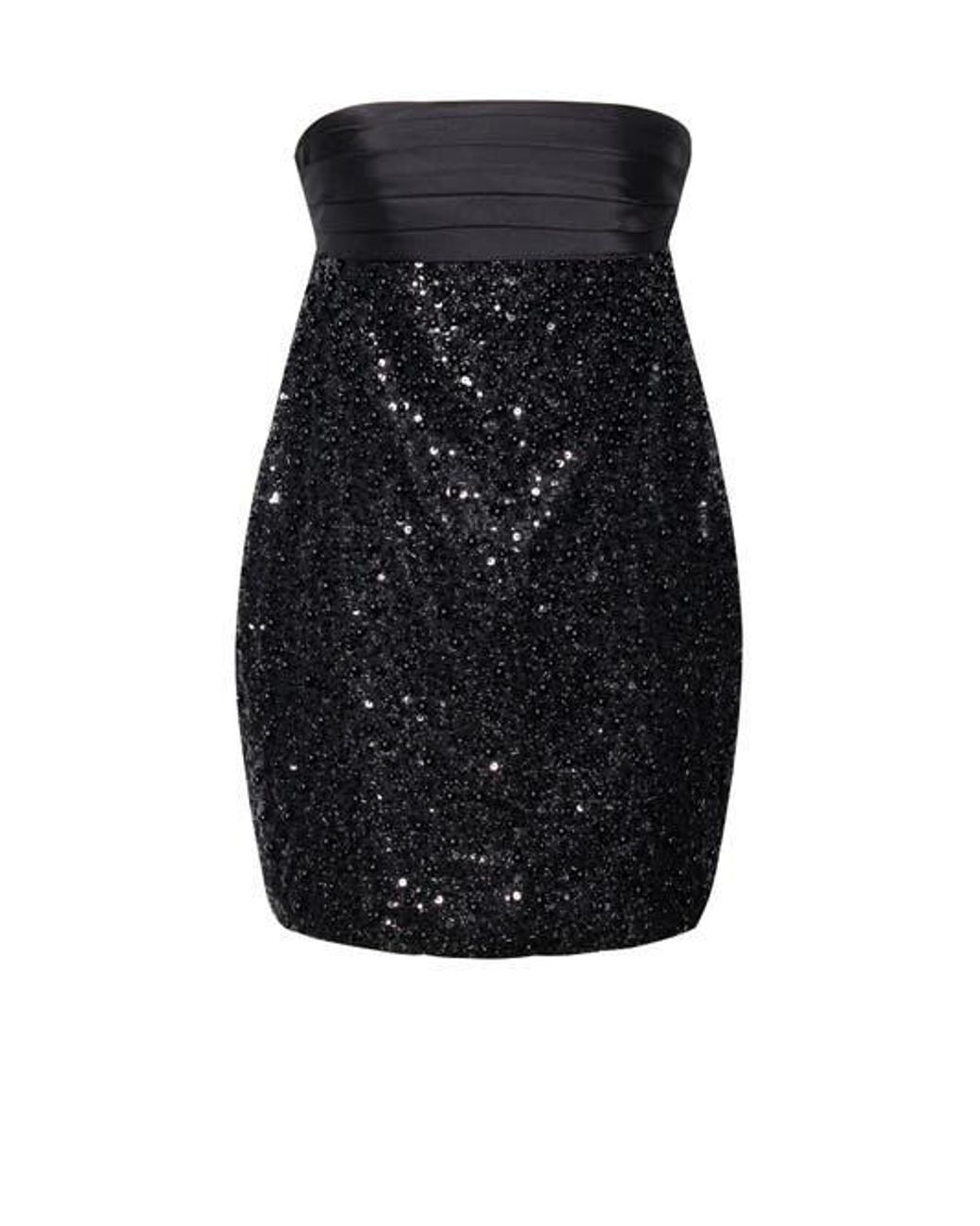 Miss Circle Felina Satin Sequin Pearls Beaded Mini Dress in Black | Lyst