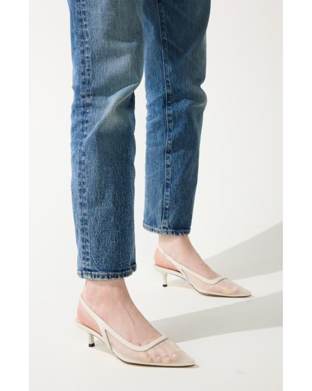 Yosi Samra Delilah Slingback Pump in White | Lyst