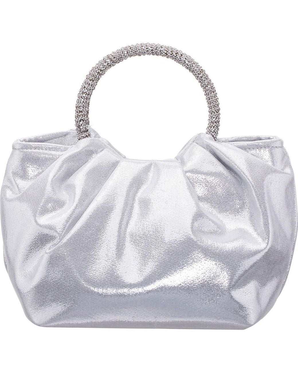 Nina Fancy Top Handle Clutch in White | Lyst