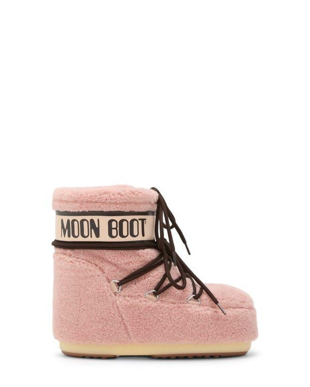 Moon Boot Icon High Pile Fleece Low Boot in Pink | Lyst