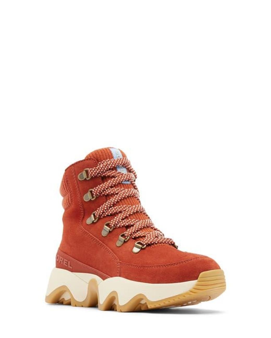 Sorel Kinetic Impact Conquest Plus Waterproof Sneaker Boot in Red | Lyst