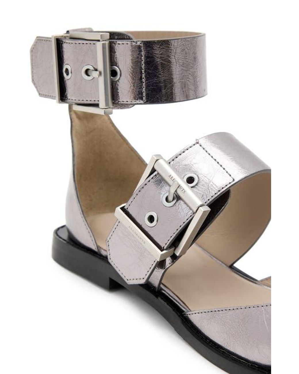 AllSaints Sutton Metallic Pointed Toe Flat | Lyst