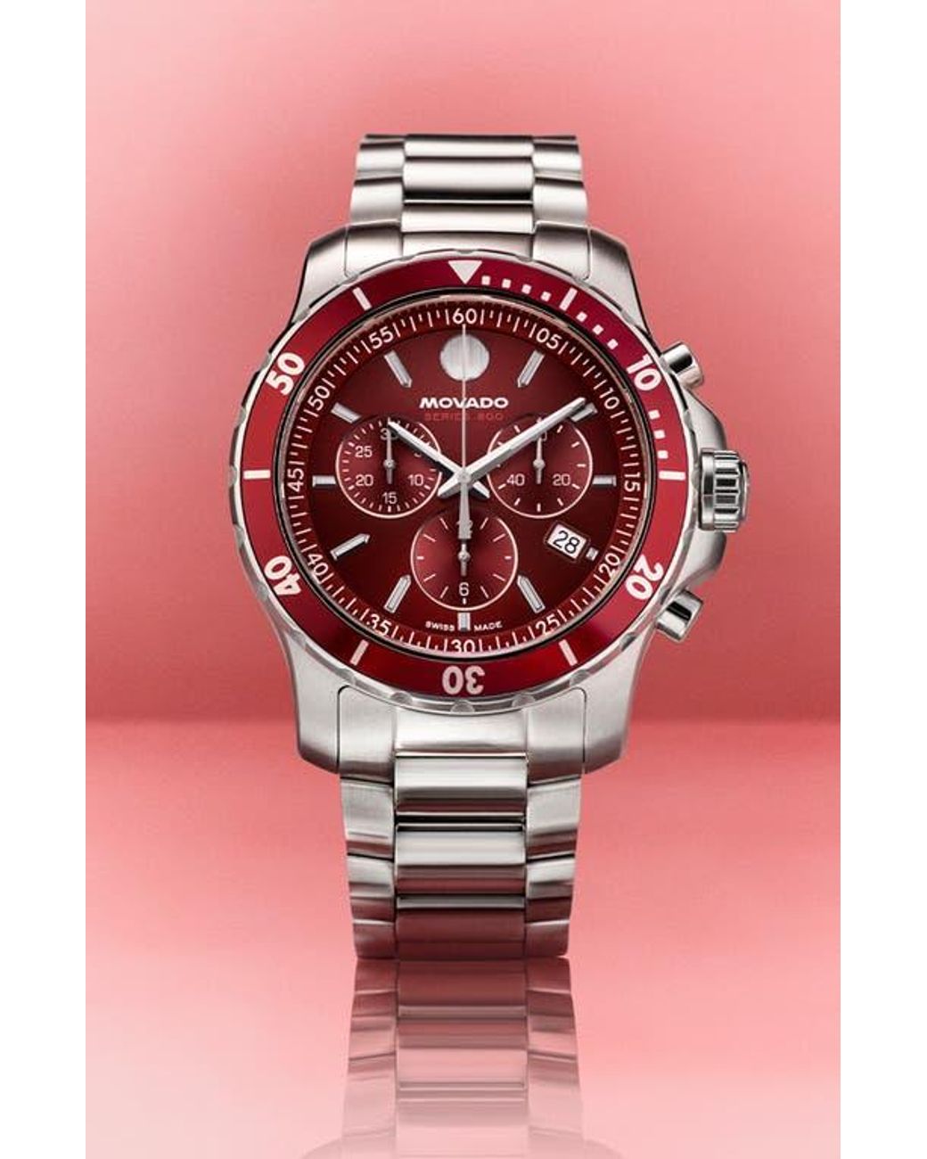 Movado Series 800 Chronograph Bracelet Watch, 42Mm in Red for Men | Lyst