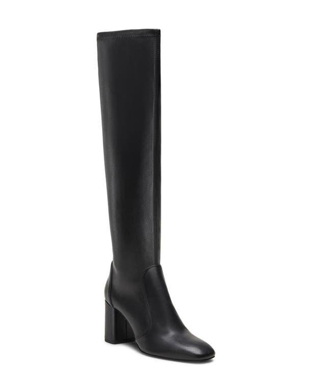 Stuart Weitzman Lucie Knee High Block Heel Boot in Black | Lyst