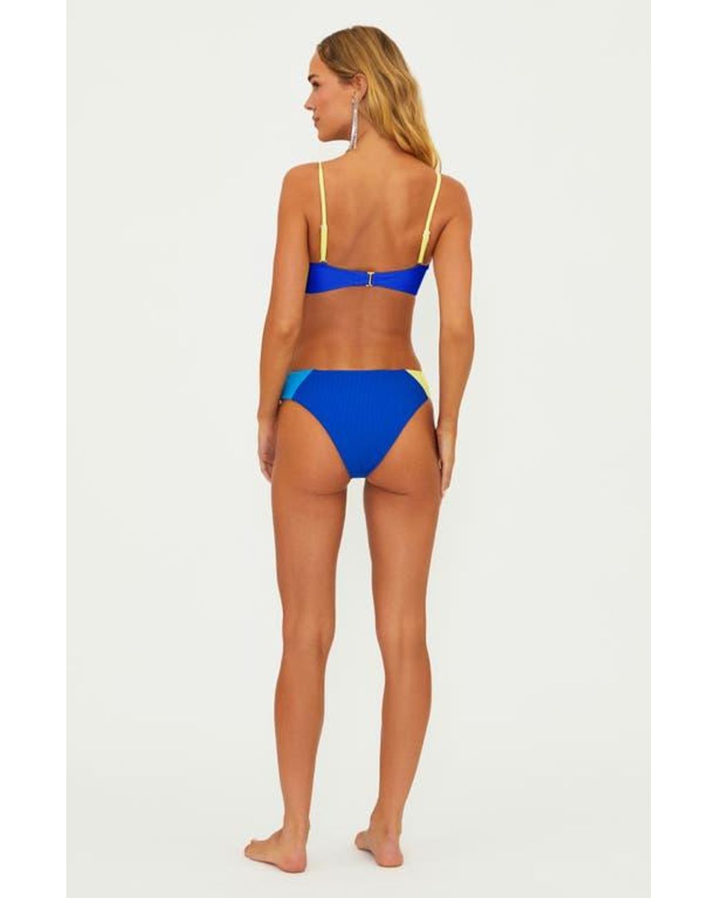 Beach Riot Kay Colorblock Strapless Bikini Top in Blue | Lyst