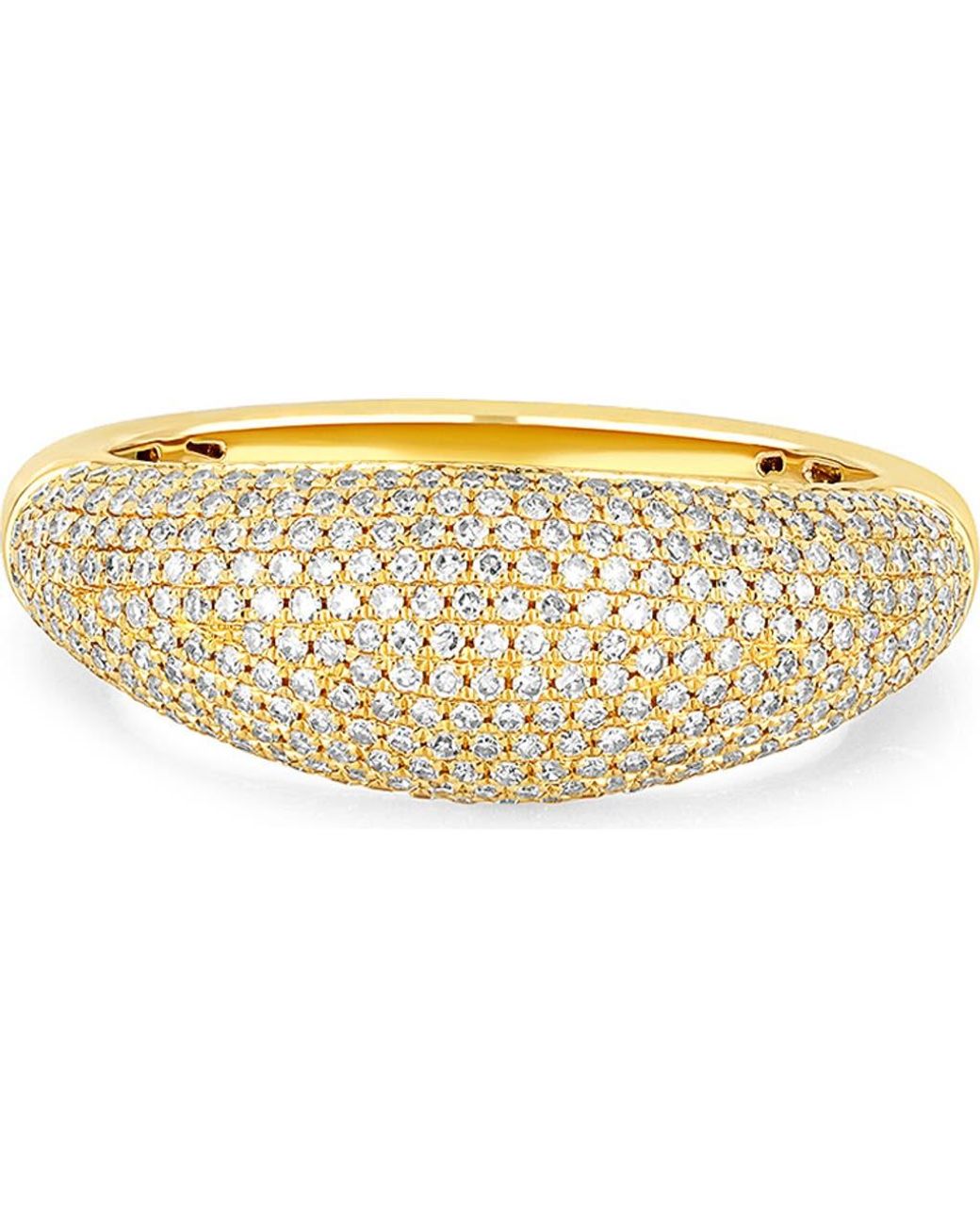 EF Collection Pavé Diamond Dome Ring in Metallic | Lyst