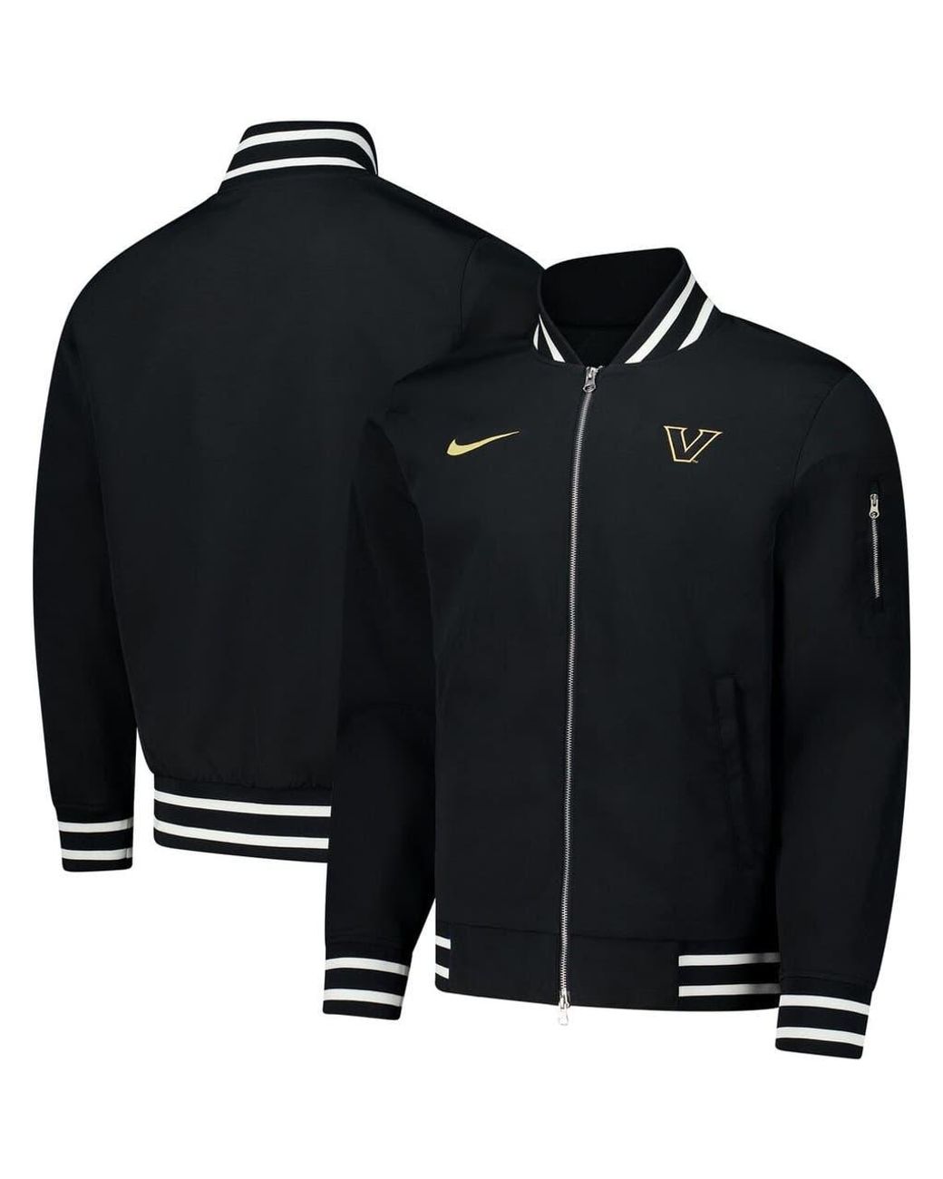 Nike Vanderbilt Commodores Full-Zip Bomber Jacket in Black for Men | Lyst