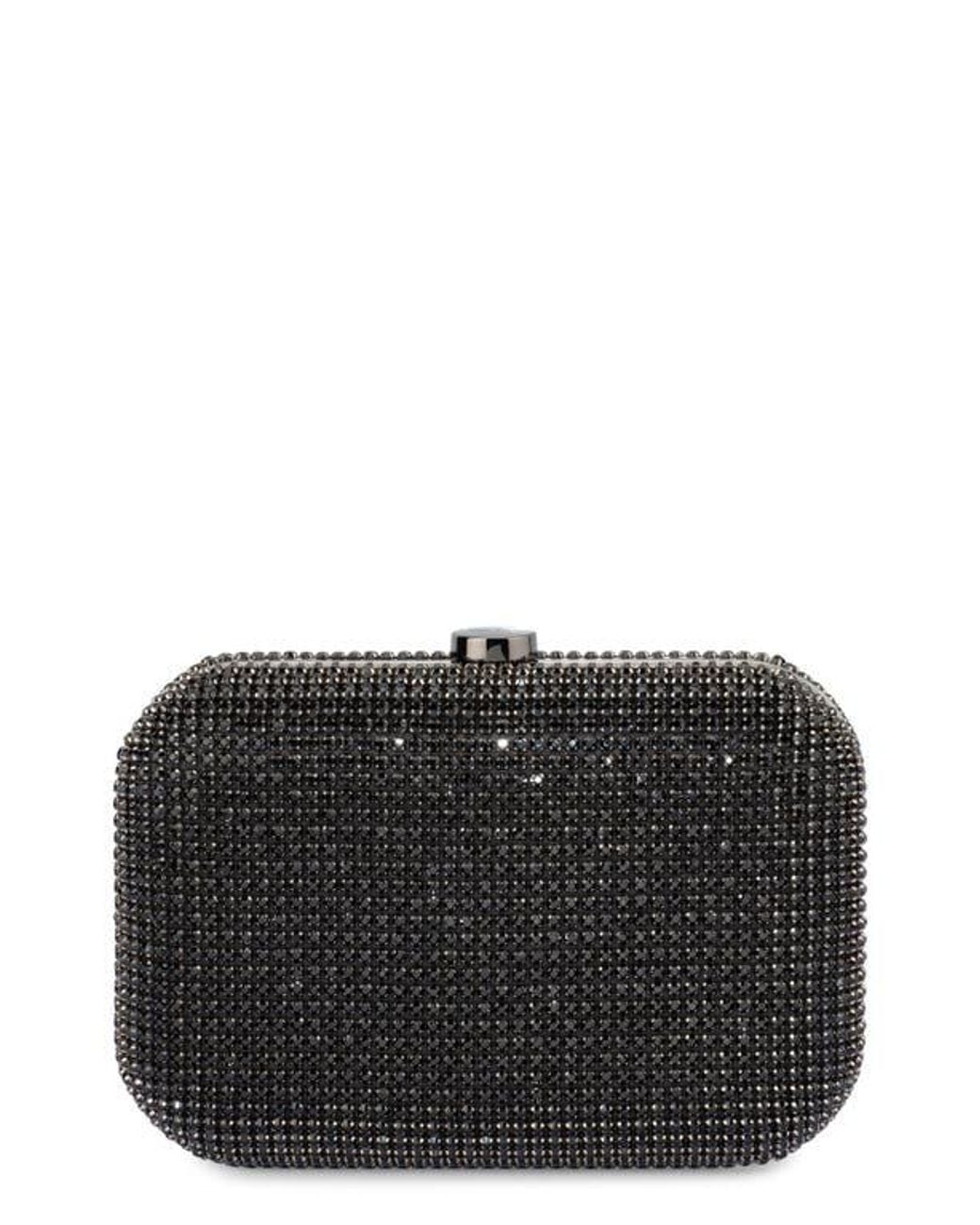 OLGA BERG Rae Crystal Frame Clutch in Black | Lyst