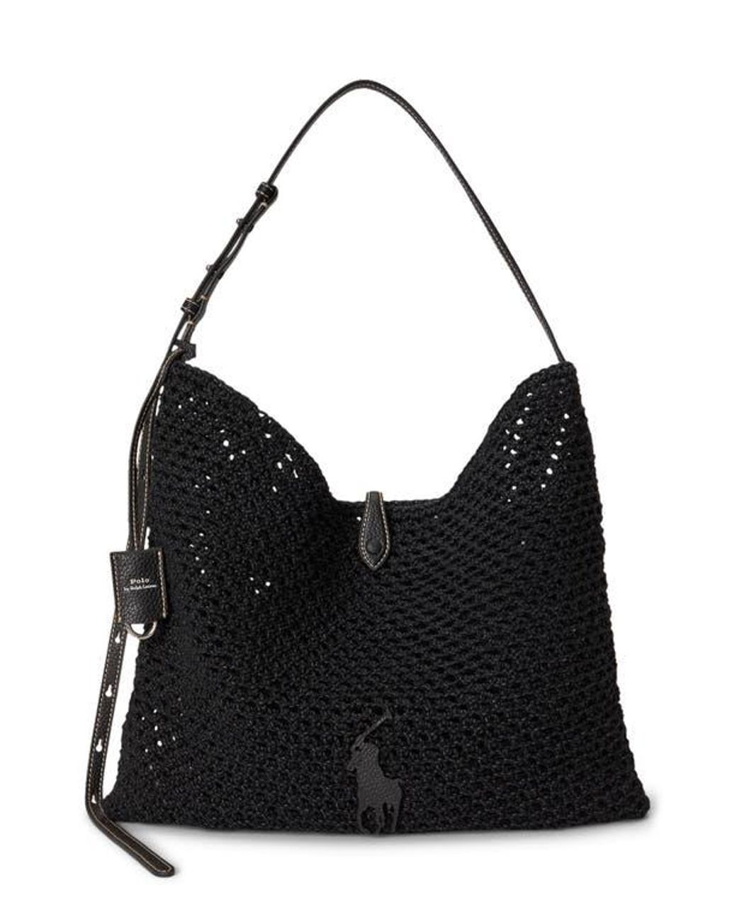 Polo Ralph Lauren Polo Play Open Weave Messenger Bag in Black | Lyst