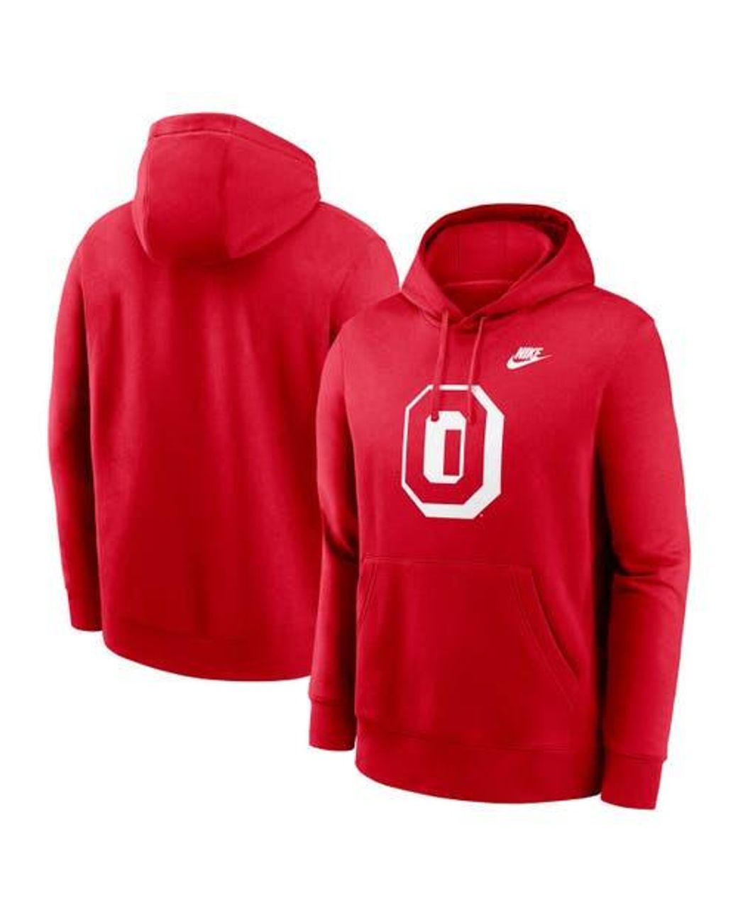Nike Ohio State Buckeyes Legacy Logo Club Fleece Pullover Hoodie in Red ...