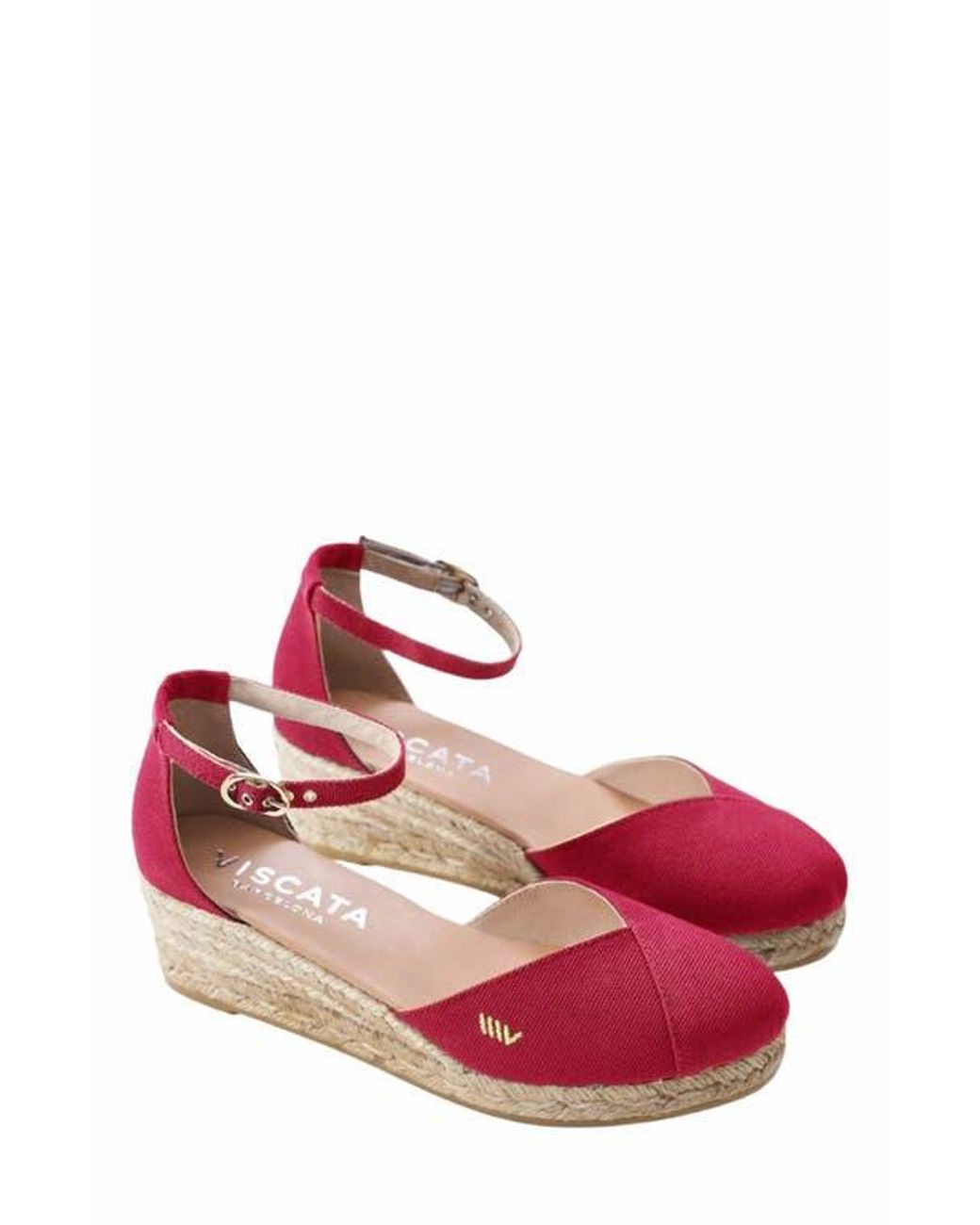VISCATA Formiga Canvas Espadrille Wedges in Red | Lyst