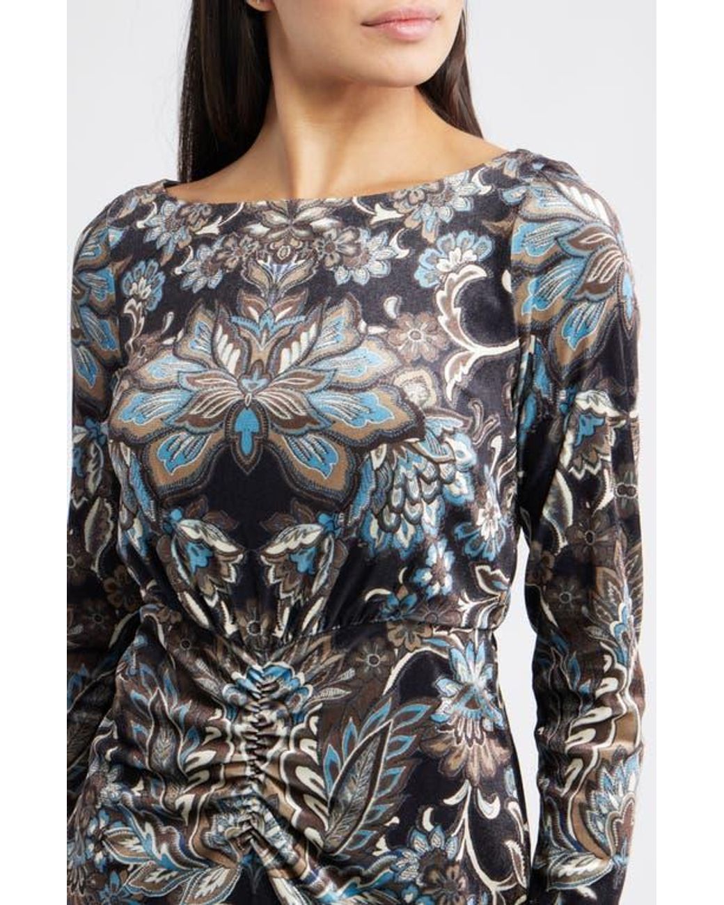 Julia Jordan Paisley Floral Long Sleeve Gown | Lyst