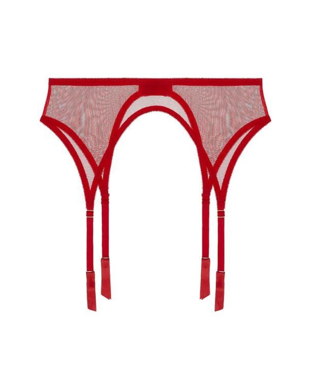 Journelle Odette Classic Mesh Garter Belt in Orange | Lyst