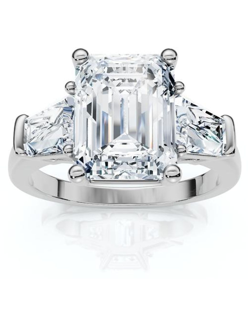 Bliss Diamond Certified 4Ct Randi Emerald Diamond Engagement Ring 14K ...