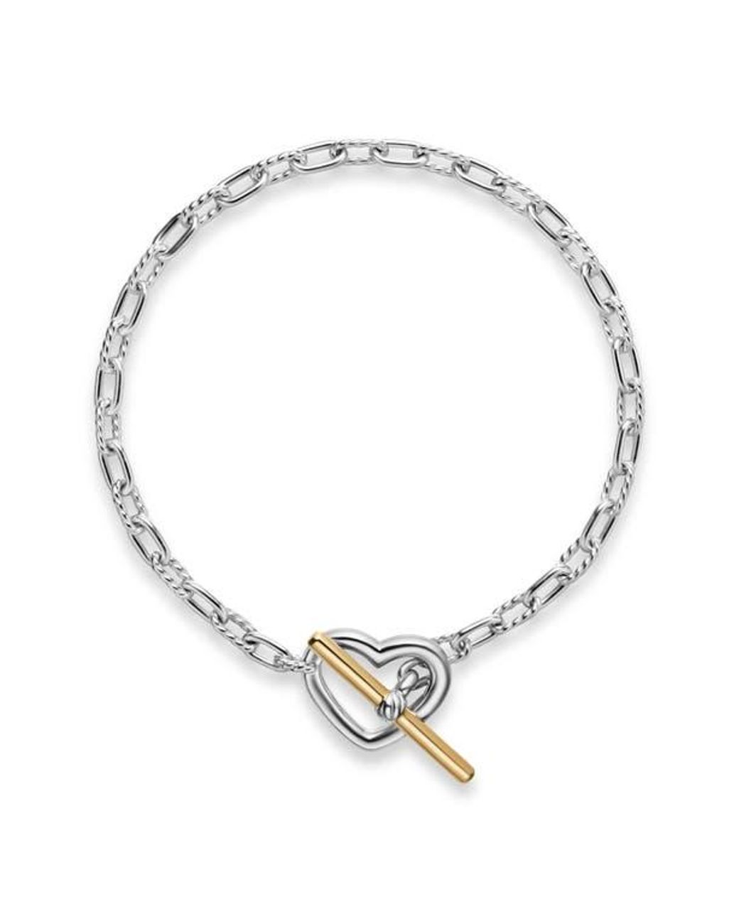 David Yurman Dy Madison Heart Toggle Bracelet in Metallic | Lyst